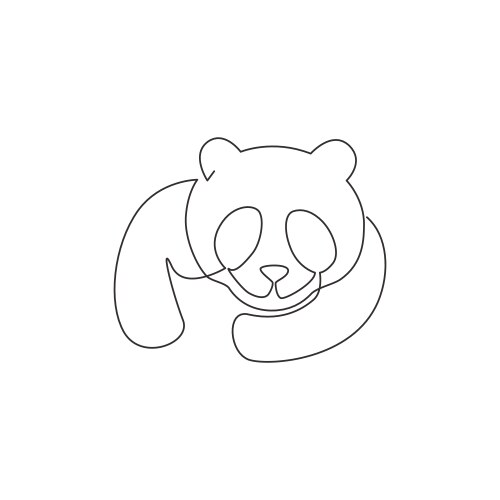 One single line drawing of funny red panda Vector Image