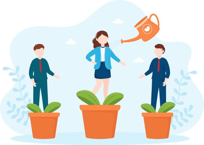Personal development with people developing Vector Image