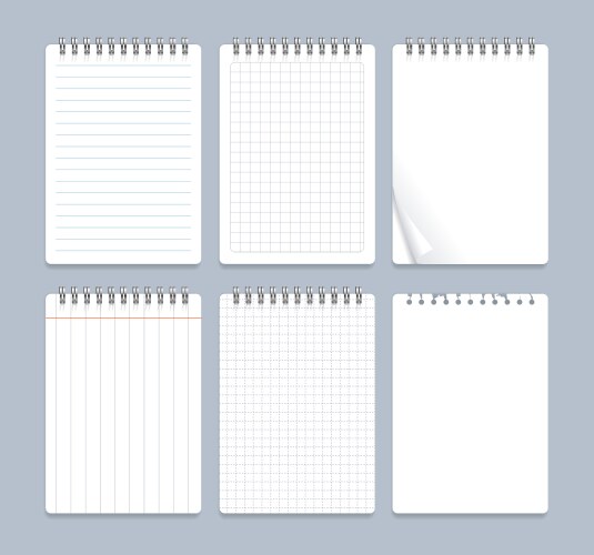 Realistic notebook blank open and closed spiral Vector Image