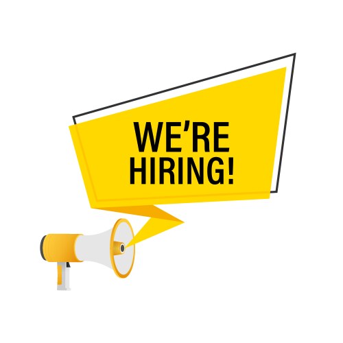 Were hiring poster flyer social media post design Vector Image