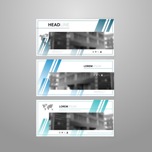 Blue geometry brochure design template Royalty Free Vector