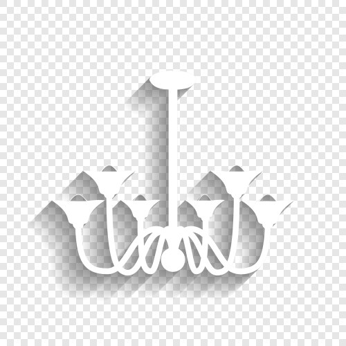 Light lamp sign white icon with soft Royalty Free Vector