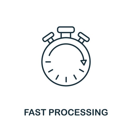 Fast processing icon simple element from data Vector Image