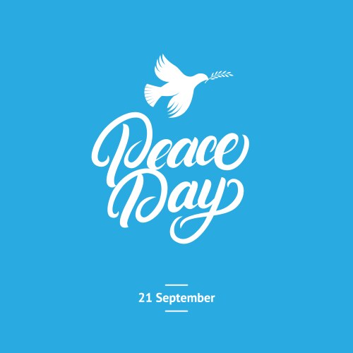 International peace day with doves Royalty Free Vector Image