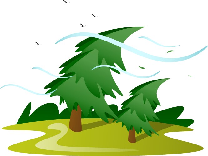 Wind Blowing Trees Clipart Palm Tree Blowing Wind Vectors Download