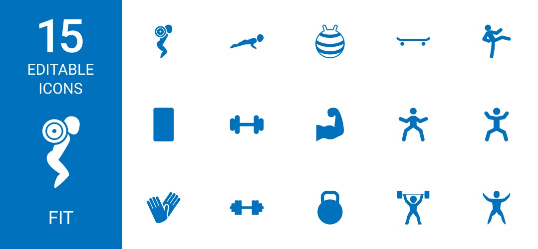 15 fit icons Royalty Free Vector Image - VectorStock