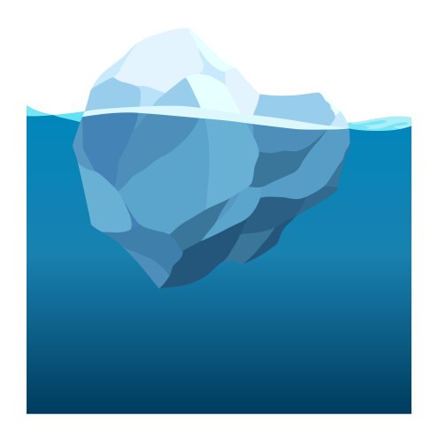 Iceberg floating in water arctic glacier Vector Image