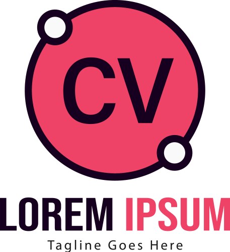 Initial cv logo template with modern frame Vector Image