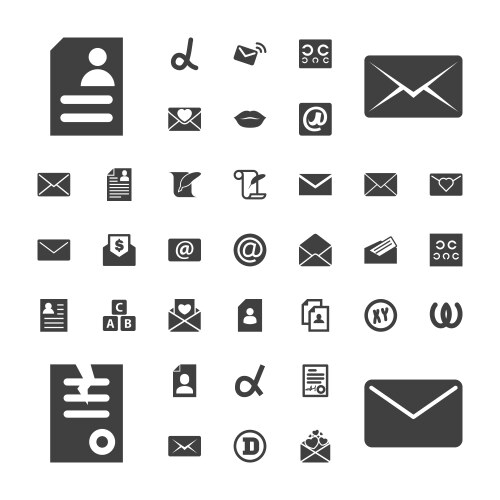 12 letter icons Royalty Free Vector Image - VectorStock