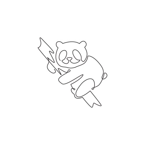 One single line drawing of funny red panda Vector Image