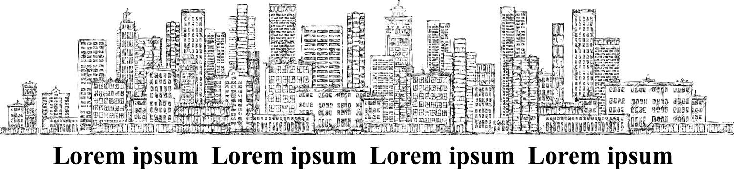 Hand drawn city building Royalty Free Vector Image