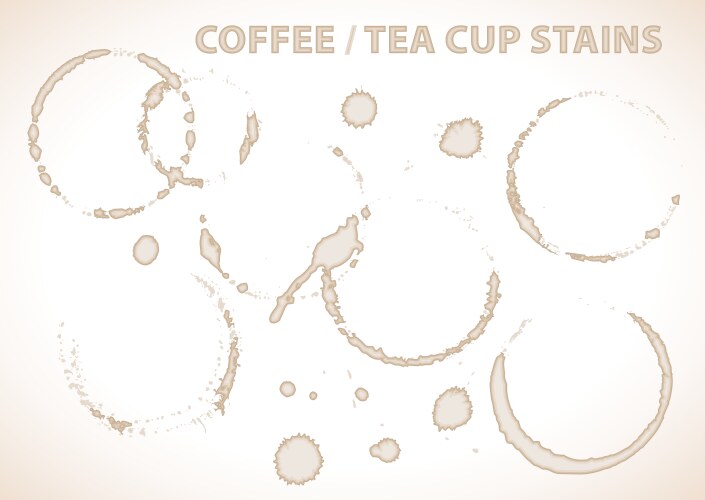 Collection of coffee cup round stains simple Vector Image