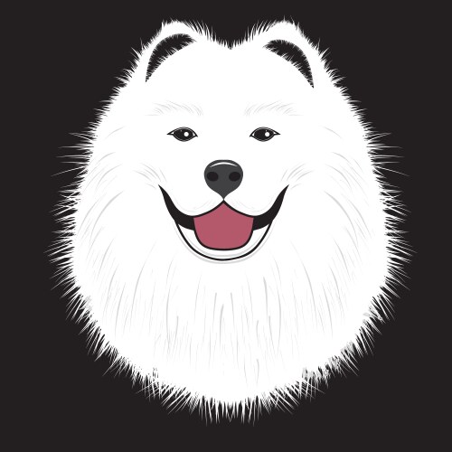 An depicting samoyed dog cartoon Royalty Free Vector Image