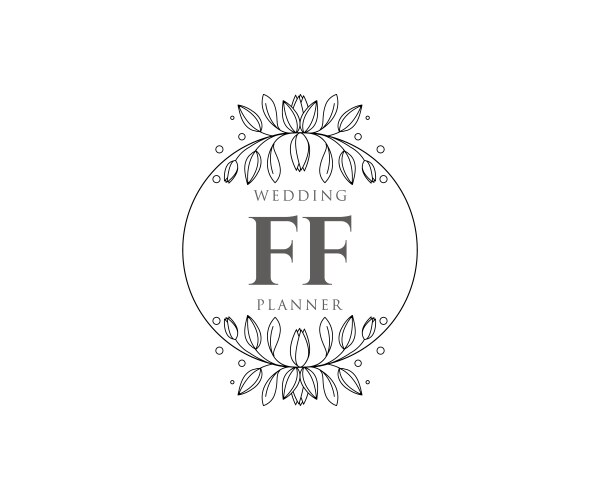 Ff initials letter wedding monogram logos Vector Image
