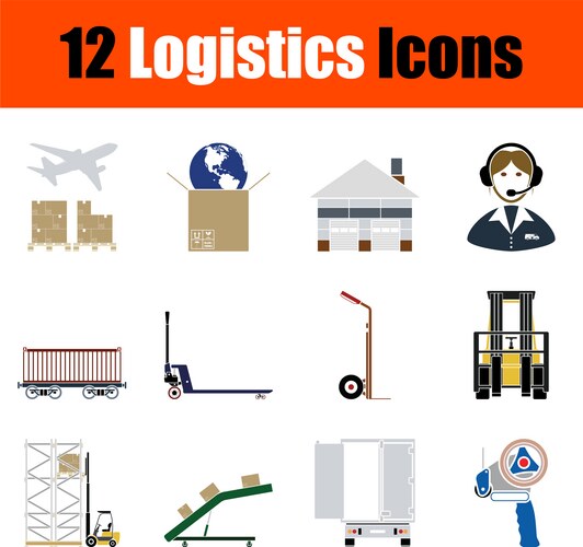 Logistics icon set Royalty Free Vector Image - VectorStock