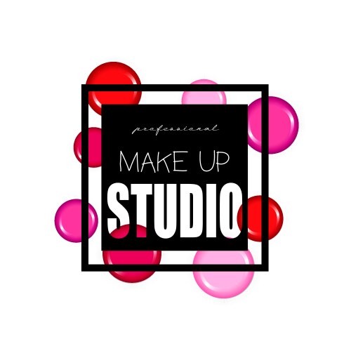 Makeup studio logo design template Royalty Free Vector Image