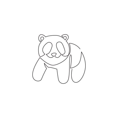 One single line drawing of funny red panda Vector Image