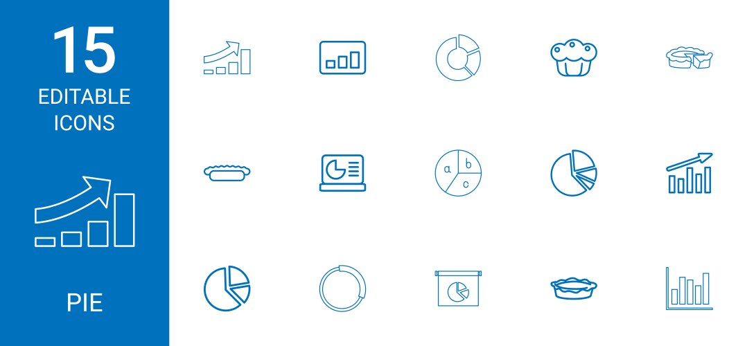 Pie icons Royalty Free Vector Image - VectorStock