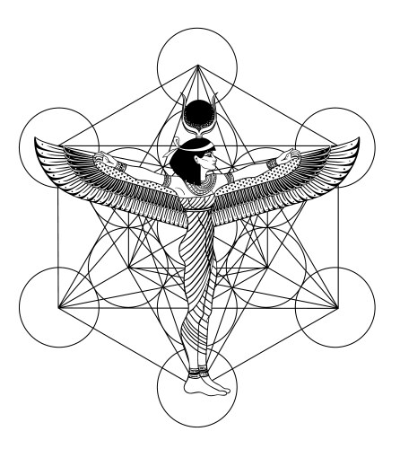 Sacred geometry with egypt symbol wings and all Vector Image