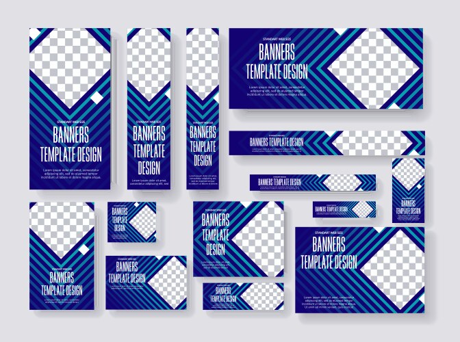Design standard horizontal web banners Royalty Free Vector