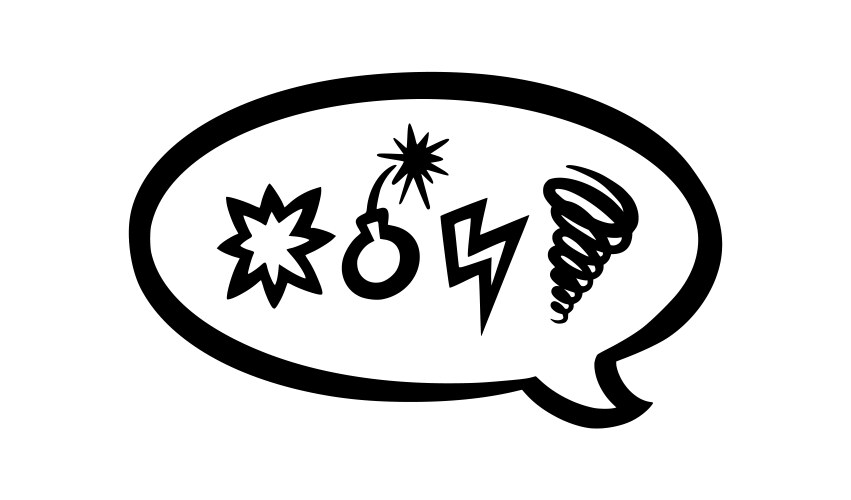 Swearing speech bubble censored with symbols hand Vector Image