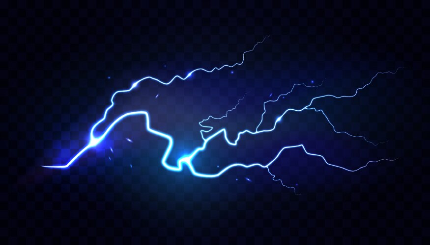 Electric lightning effect realistic thunderbolt Vector Image