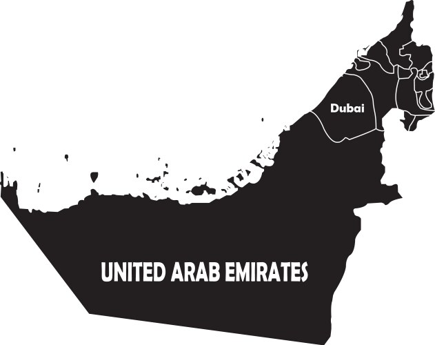 United arab emirates map Royalty Free Vector Image