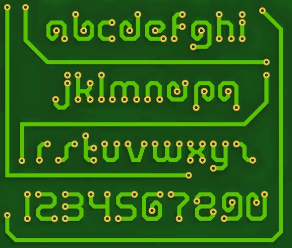 Circuit Board Alphabet Vector Images (over 510)