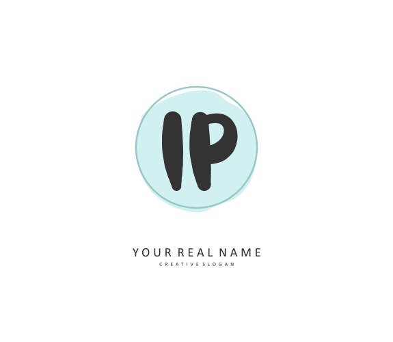 Ip initial letter handwriting and signature logo Vector Image