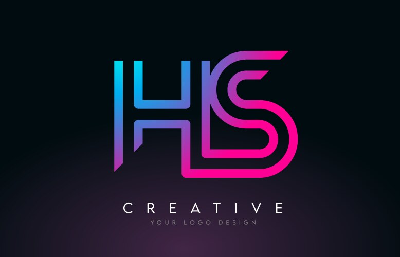 Hs h s letter logo with zebra lines texture Vector Image