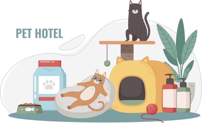 Pet hotel cartoon Royalty Free Vector Image - VectorStock