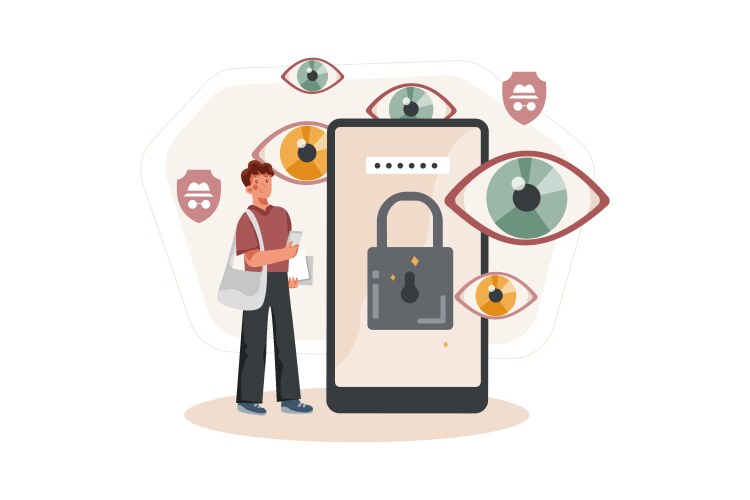 Big data processing concept on white background Vector Image