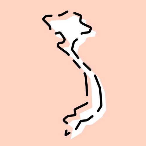 Vietnam simplified map Royalty Free Vector Image