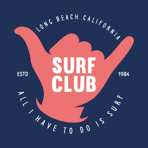 Vintage surfing emblems for web design or print Vector Image
