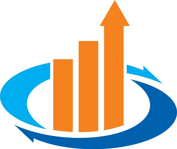 Gear business trade arrow company logo Royalty Free Vector