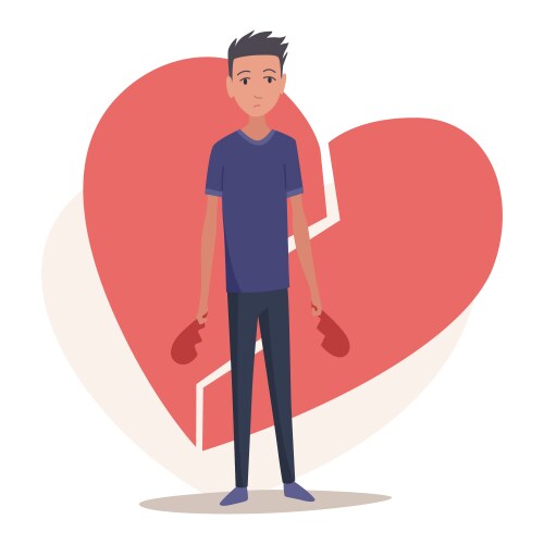 Depressed people depression sad man seating Vector Image