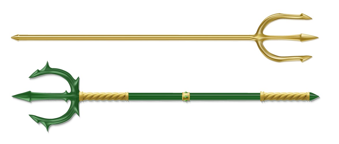Poseidon or neptune magic trident Royalty Free Vector Image