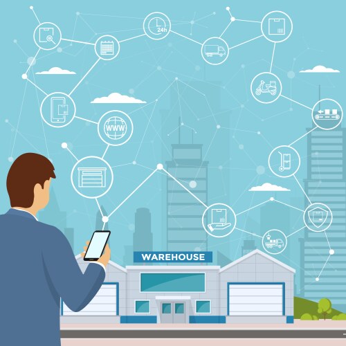 Smart logistics and transportation concept Vector Image