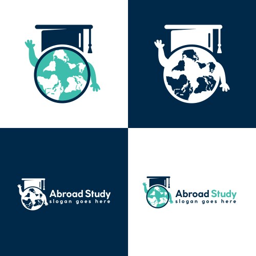 Study abroad logo design Royalty Free Vector Image