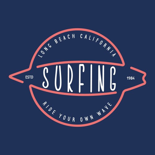 Vintage surfing emblems for web design or print Vector Image