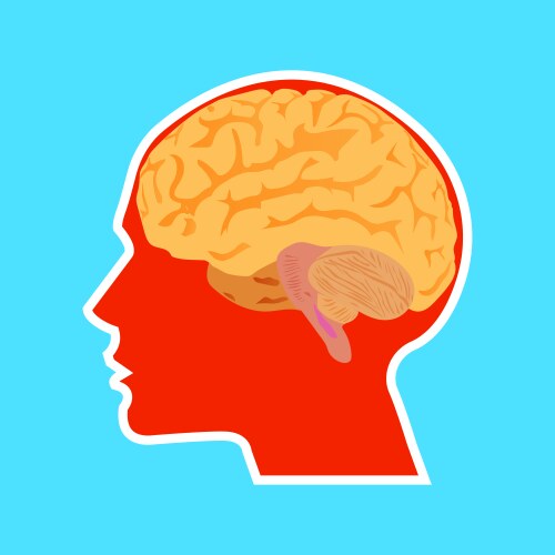 Caner in human brain Royalty Free Vector Image