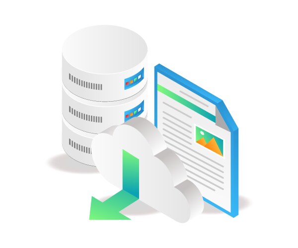 Ai server data technology infographic 3d flat Vector Image