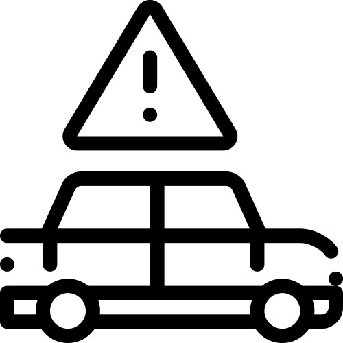Car danger obstruction neon glow icon Royalty Free Vector