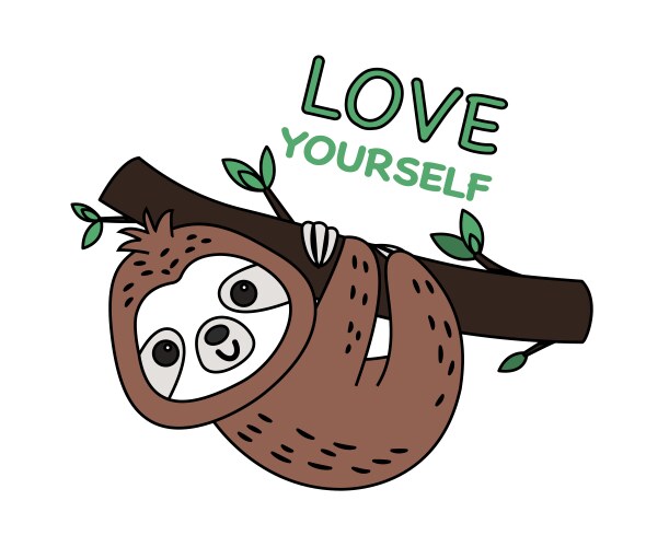 Cute sloth bear animal set Royalty Free Vector Image