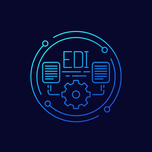 Edi icon electronic data interchange Royalty Free Vector