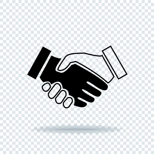 Handshake icon on white Royalty Free Vector Image
