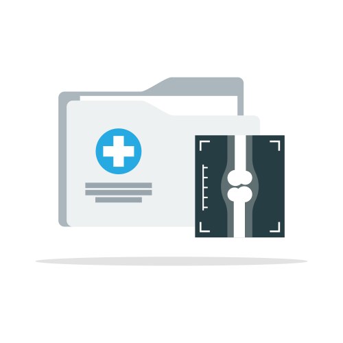 Medical file folder icon patient disease history Vector Image