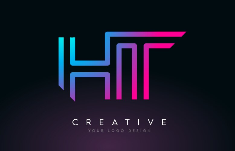 Ht h t logo letters with red and black colors Vector Image