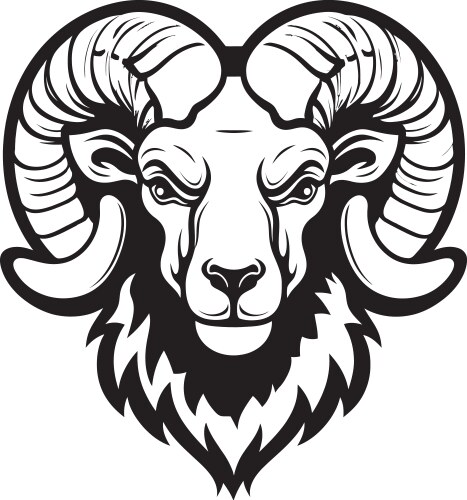 Retro ram vintage logo design with head icon Vector Image