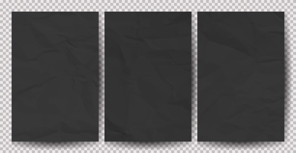 Black clean crumpled paper Royalty Free Vector Image